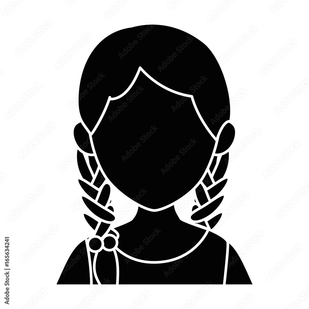 isolated young woman upperbody icon vector illustration graphic design ...