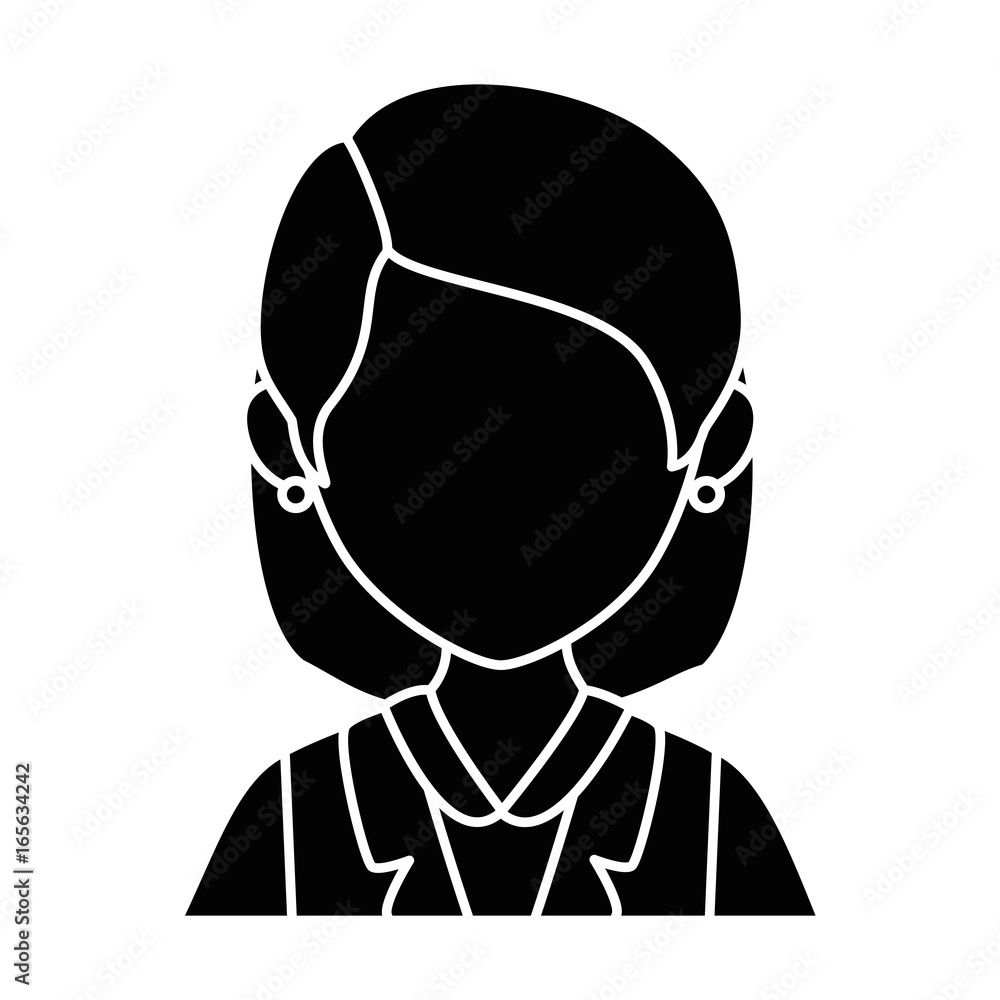 isolated young woman upperbody icon vector illustration graphic design ...