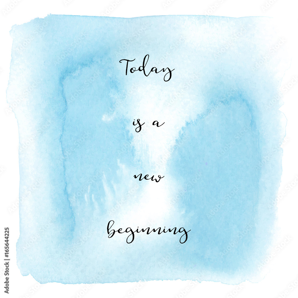 Inspirational quote on blue watercolor background Stock Illustration ...