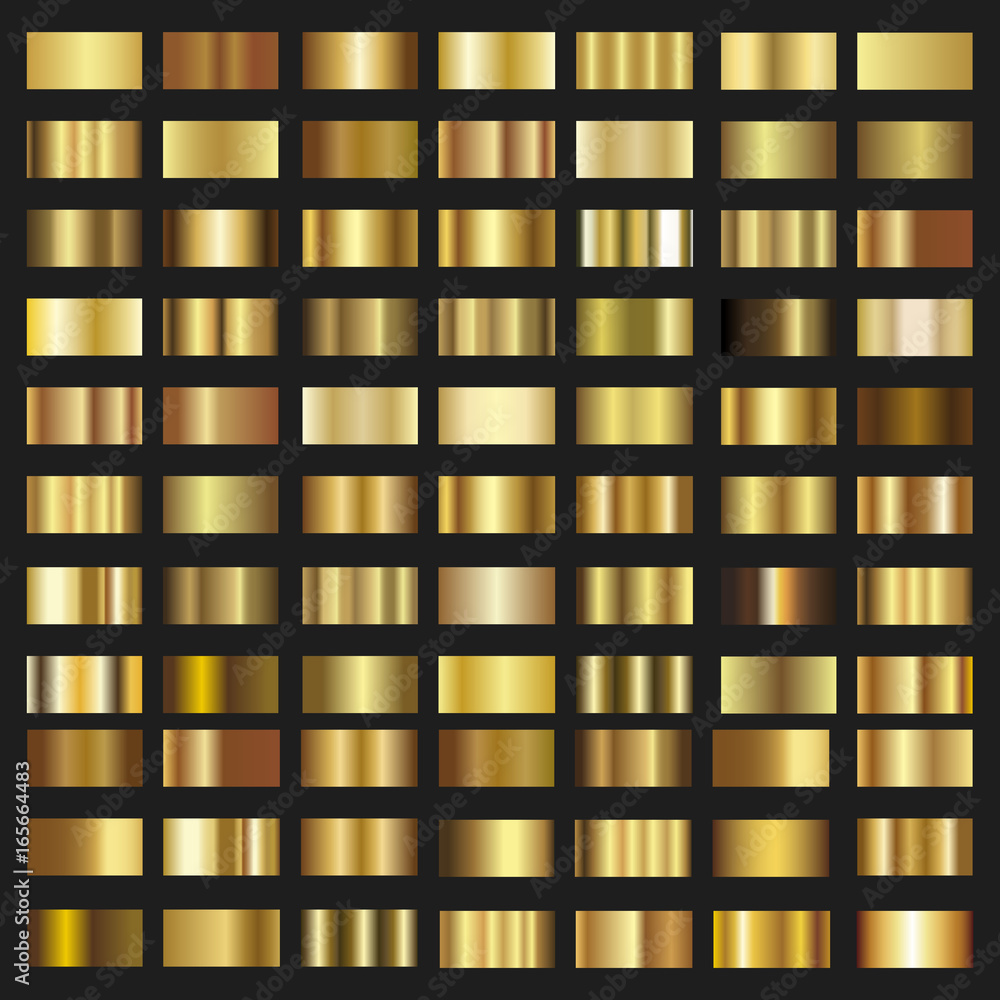 Set of Gold gradient background vector texture metallic illustration ...