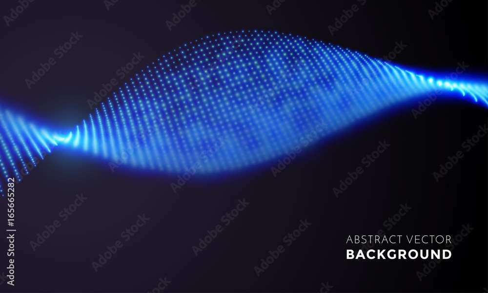 Neon LED light 3D wave glowing flow twisted motion vector technology ...