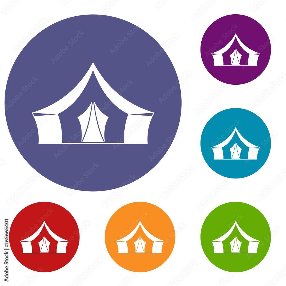 Tent, camping symbol icons set Stock Vector | Adobe Stock
