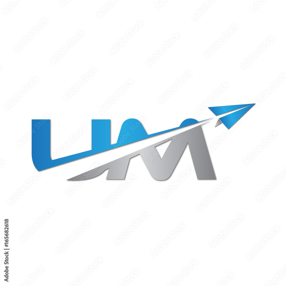 UM initial letter logo origami paper plane Stock Vector | Adobe Stock