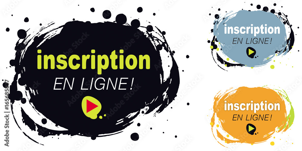 Vecteur Stock INSCRIPTION EN LIGNE LOGO | Adobe Stock