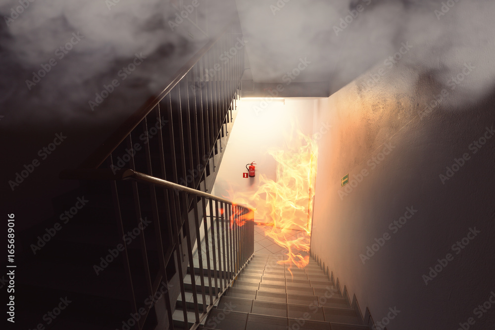 big fire in the building Stock Photo | Adobe Stock