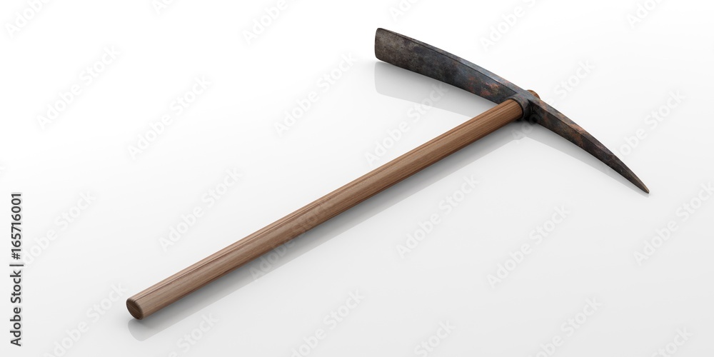 Pickaxe on white background. 3d illustration Stock Illustration | Adobe ...
