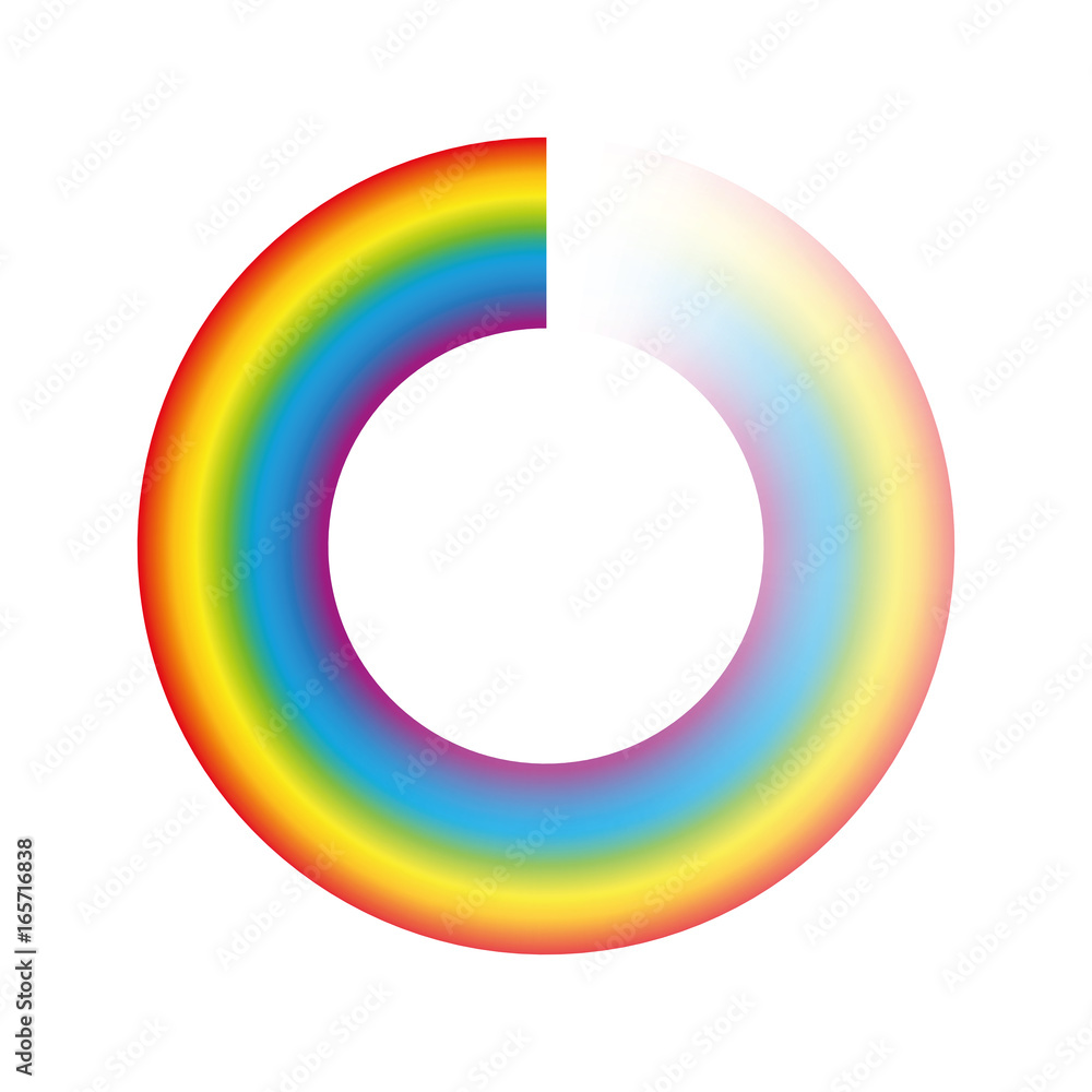 Buffering circle or preloader - rainbow colored ring with transparency ...