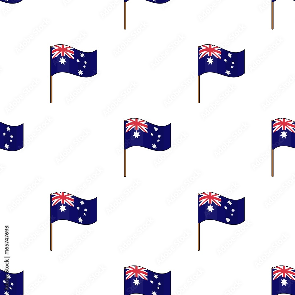 Australian flag icon in cartoon style isolated on white background ...
