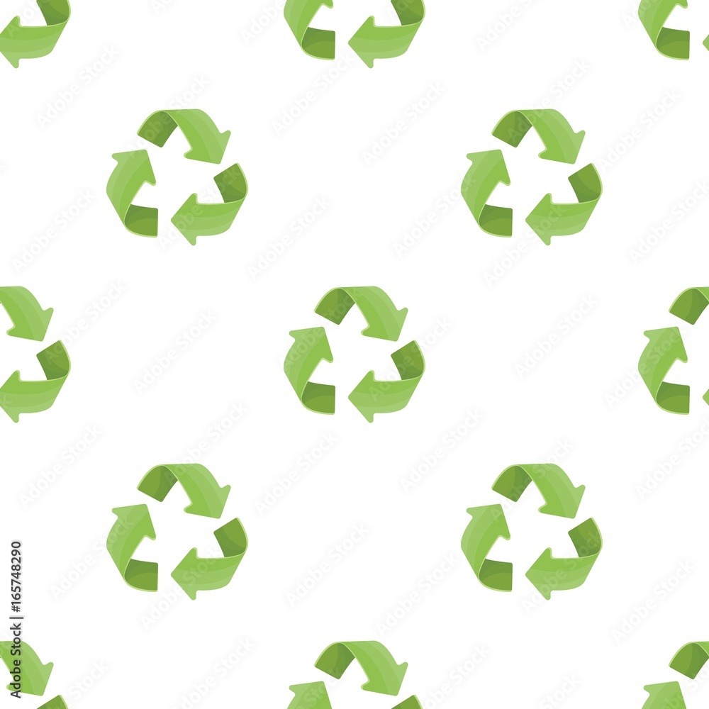 Green recycling sign icon in cartoon style isolated on white background ...