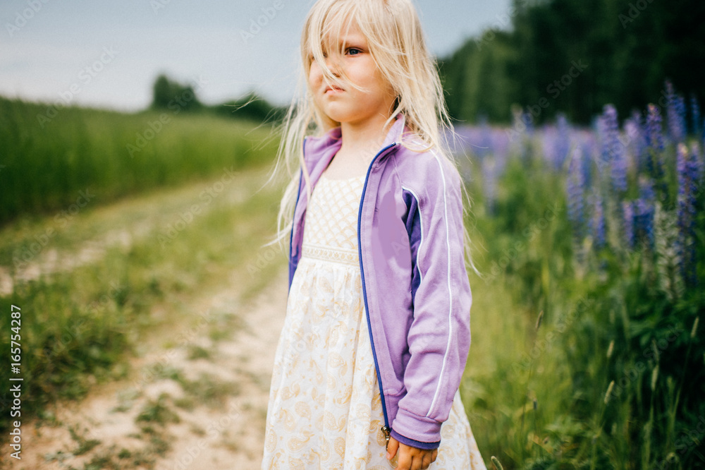 Cute Sad Baby Boy Alone