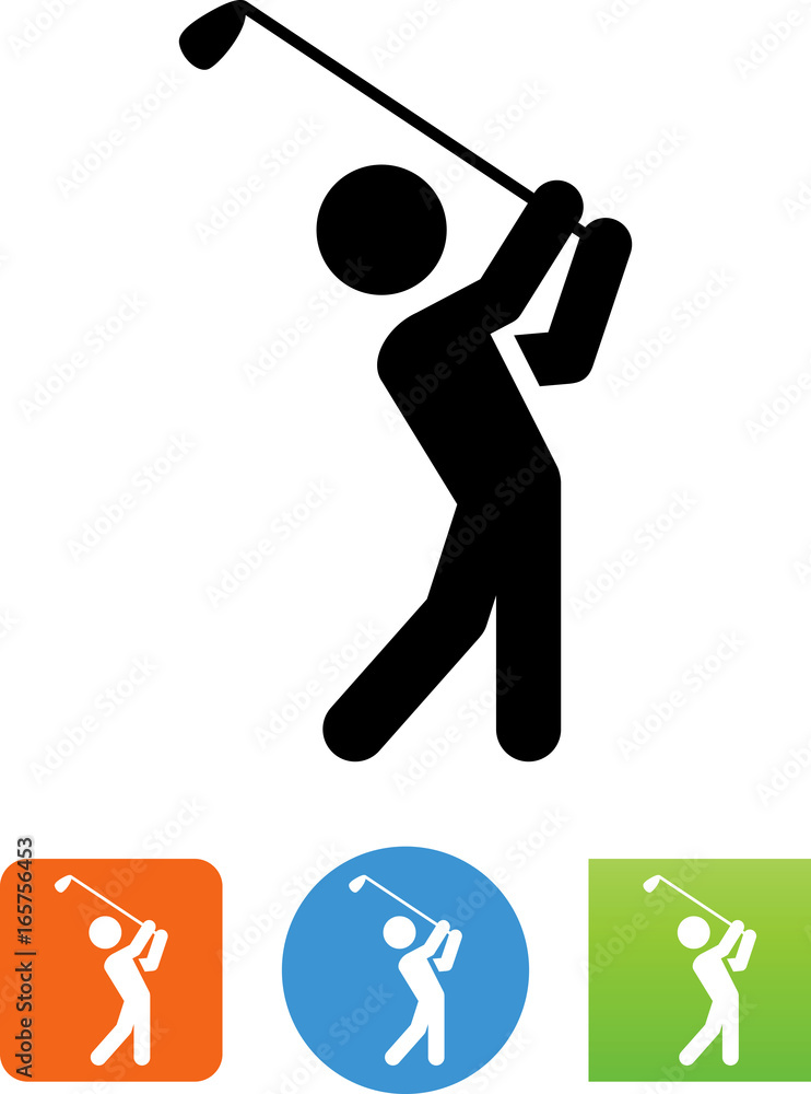 Golfer Icon - Illustration Stock Vector | Adobe Stock