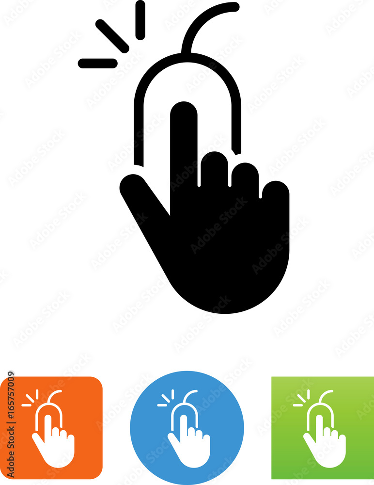Hand Clicking A Mouse Icon - Illustration Stock Vector | Adobe Stock