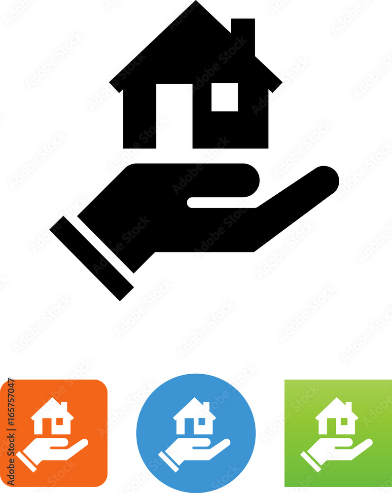 Hand Holding A House Icon - Illustration Stock Vector | Adobe Stock