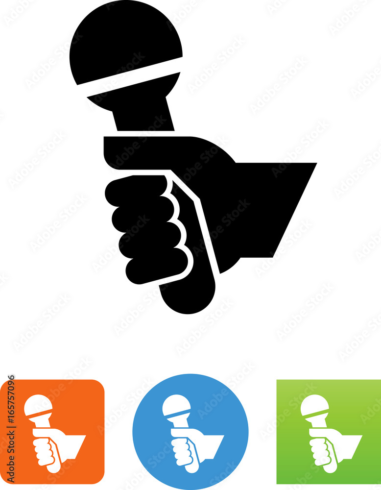Hand Holding Microphone Icon - Illustration Stock Vector | Adobe Stock
