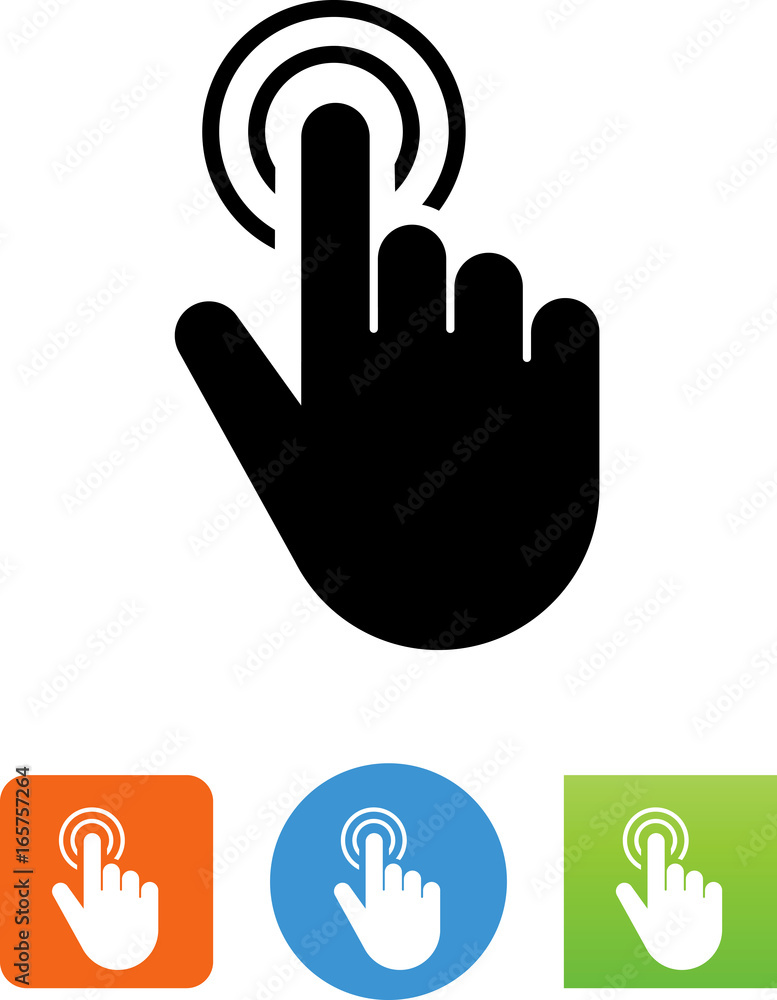 Hand Touching Icon - Illustration Stock Vector | Adobe Stock