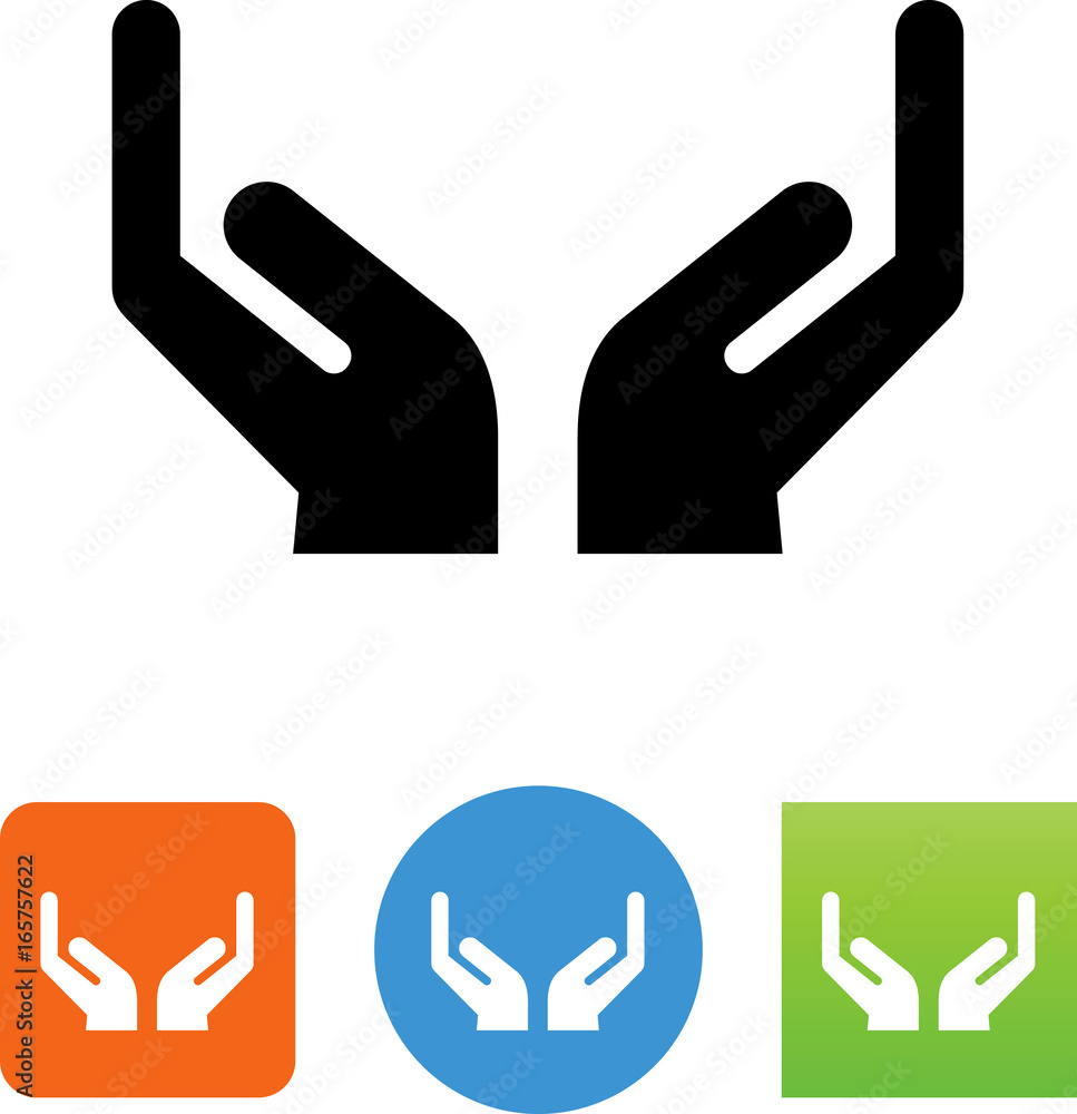 Helping Hands Icon - Illustration Stock Vector | Adobe Stock