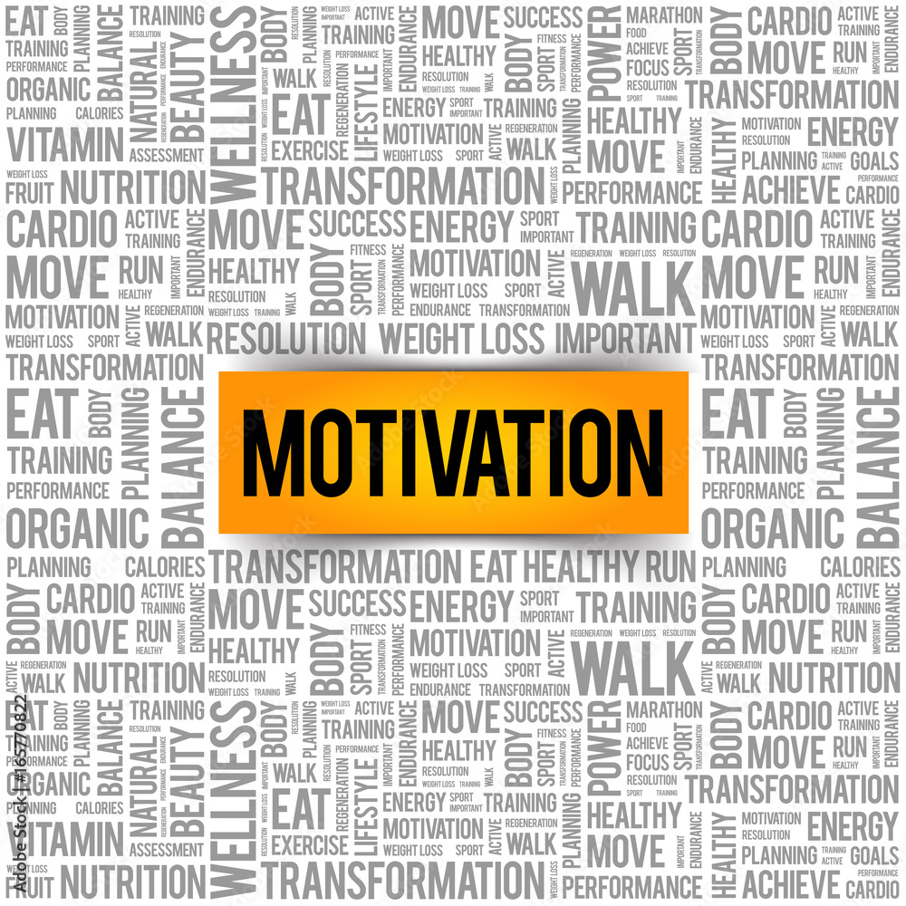 MOTIVATION word cloud collage, health concept background Stock Vector ...