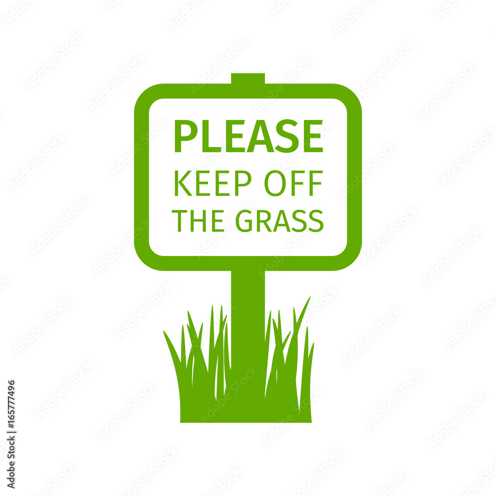 Park sign keep off the grass Stock Vector | Adobe Stock