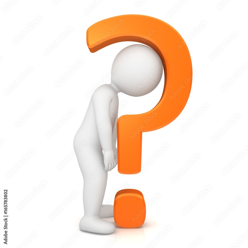 question mark orange 3d interrogation point asking sign punctuation ...