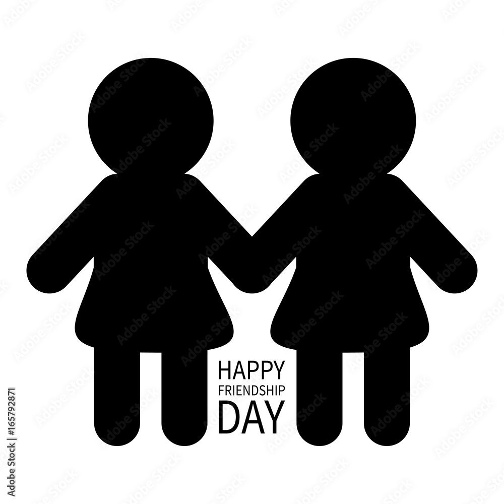 Two Sisters Holding Hands Black And White