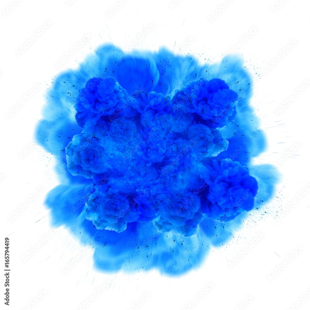 Abstract blue explosion with sparks isolated on black background Stock ...