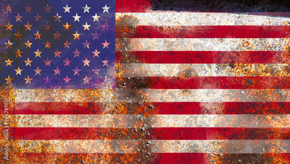 American flag on rusty metal background texture Stock Photo | Adobe Stock