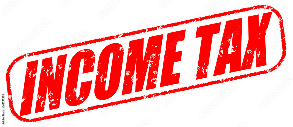 income tax red stamp on white background. Stock Illustration | Adobe Stock