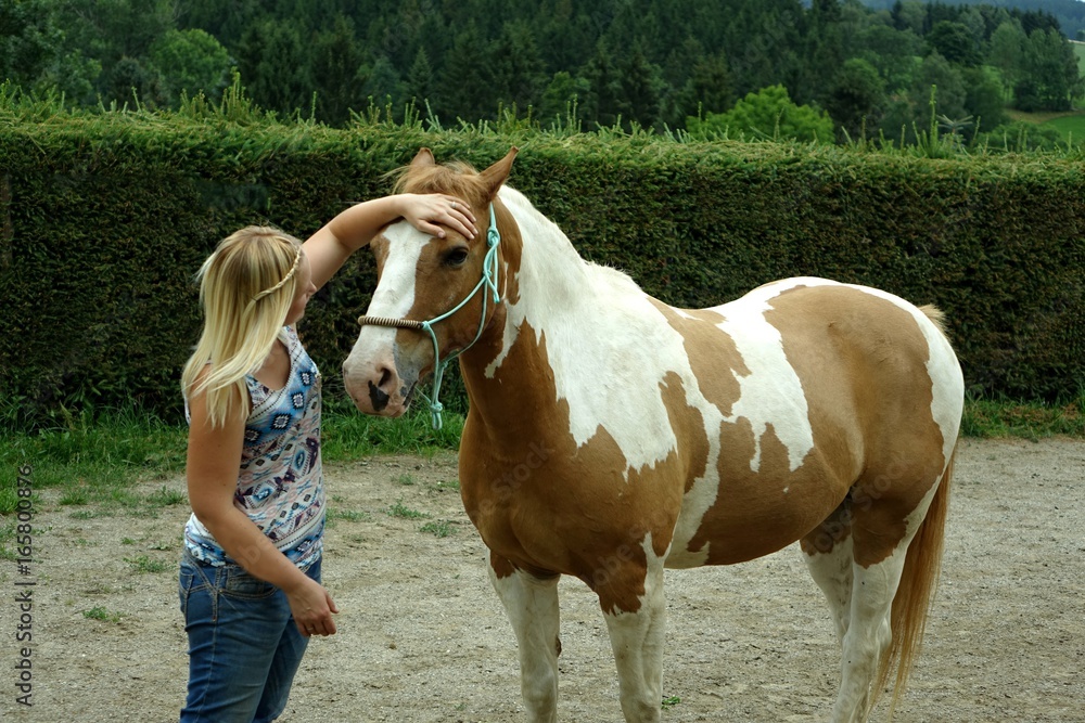 mit dem Pferd unterwegs Stock Photo | Adobe Stock