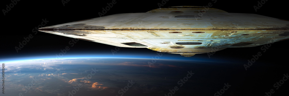 A fleet of massive spaceships known as motherships take position over ...