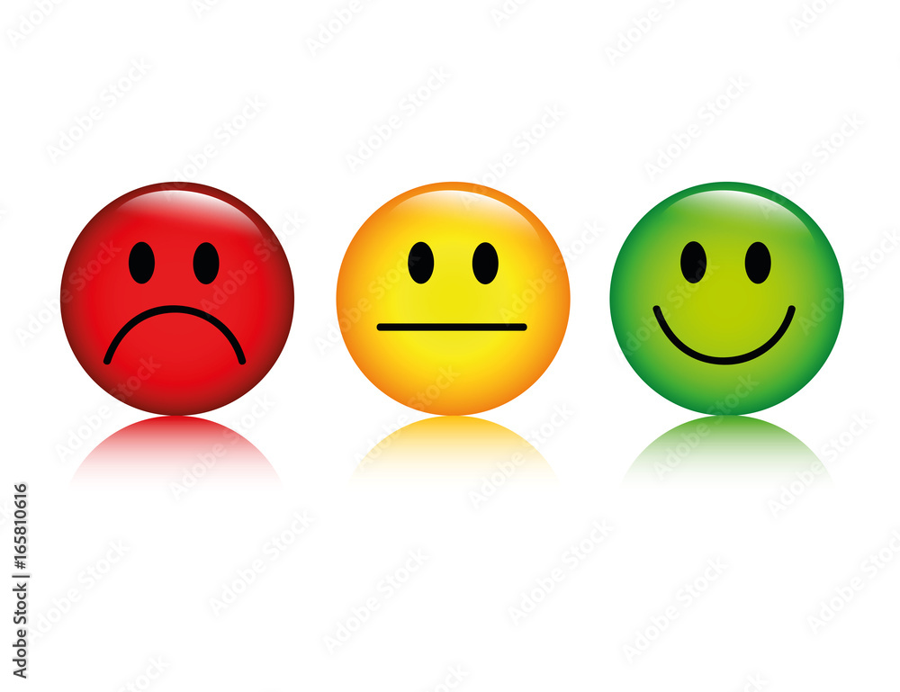 smiley bewertung negativ neutral positiv Stock Vector | Adobe Stock