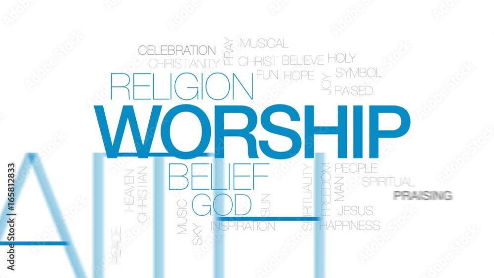 Worship animated word cloud, text design animation. Kinetic typography ...