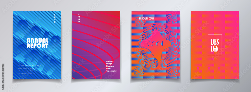 Brochure cover template set. Vector Magazine cover layout. Minimalist ...
