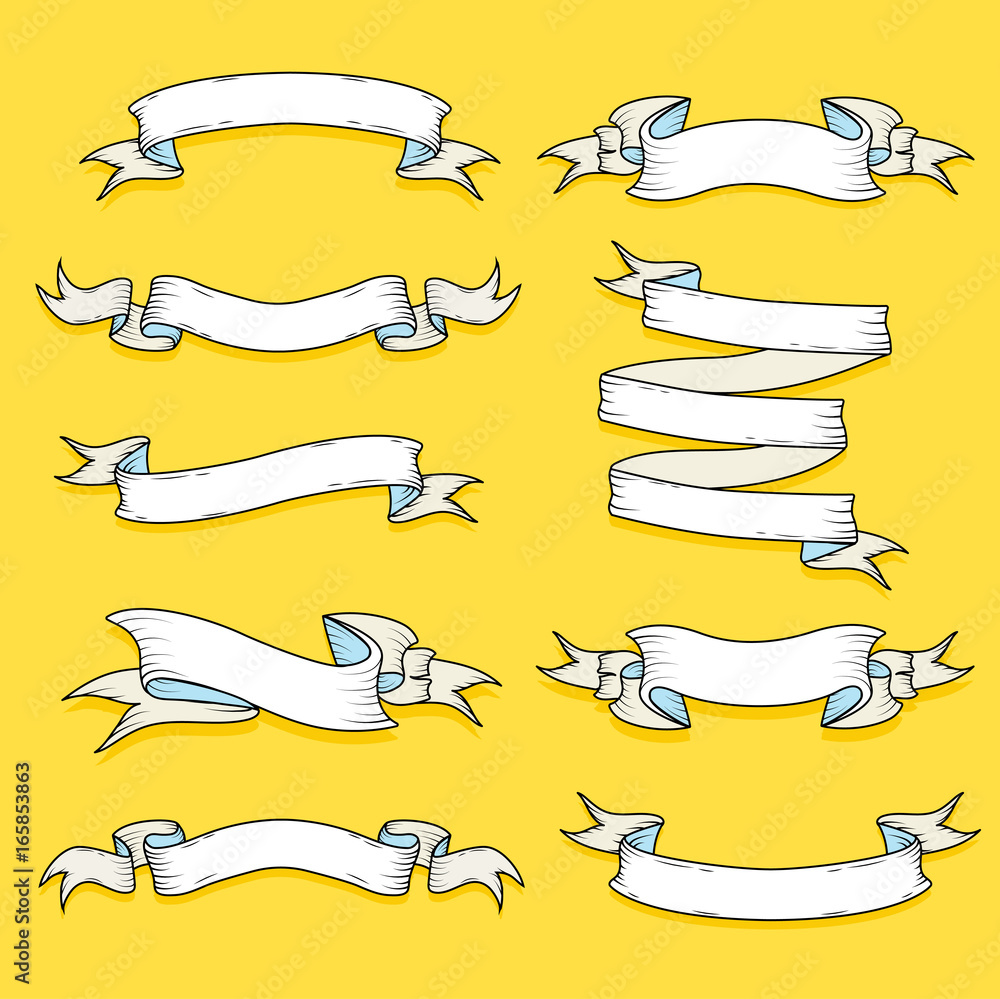 Old school ribbon yellow background for your design Stock Vector ...