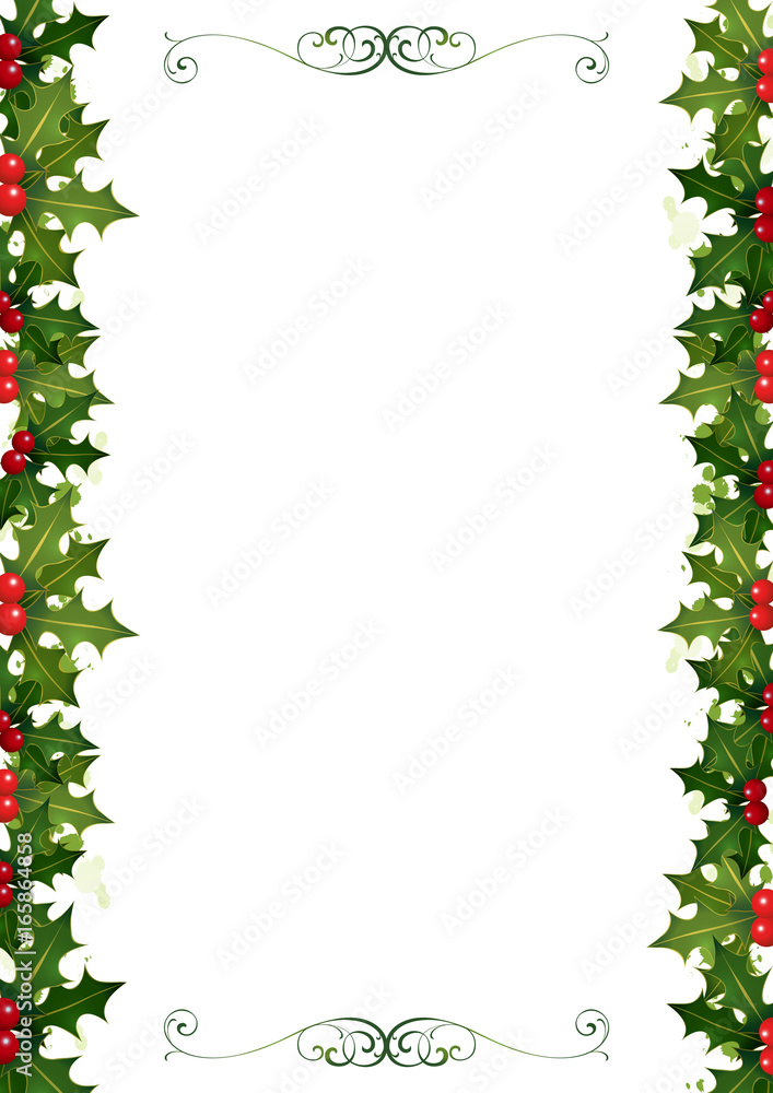 Christmas Holly Border