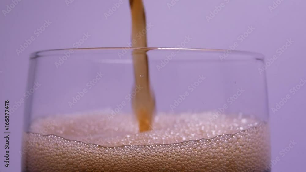 Aerated Powder Water Is Drawn into Glass On Background of White Wall In ...