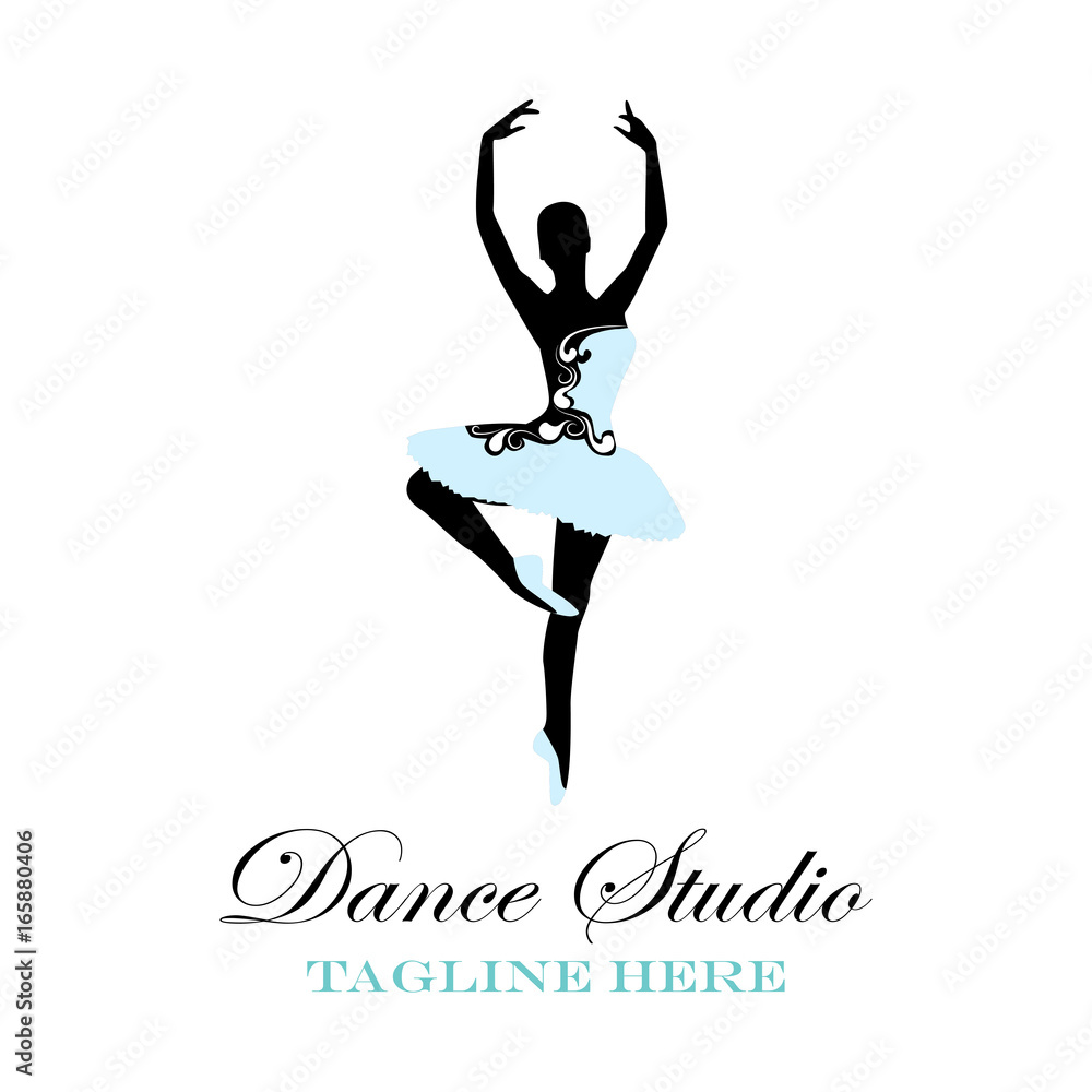 ballet logo for ballet school, dance studio. vector illustration Stock ...