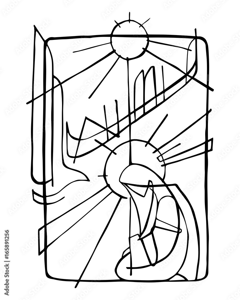 Virgin Mary and Holy Spirit at the Incarnation Stock Vector | Adobe Stock