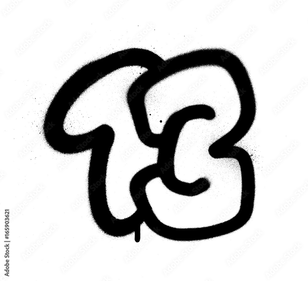graffiti Bubble Font number thirteen 13 in black on white Stock Vector ...