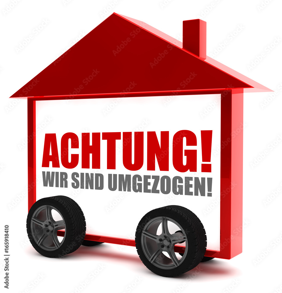 Achtung! Wir sind umgezogen! Button, Icon Stock Illustration | Adobe Stock