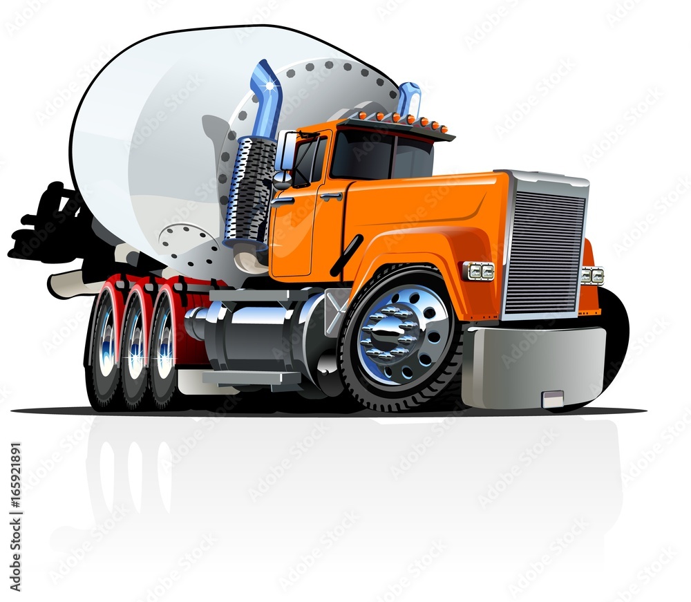 Vector Cartoon Mixer Truck Available EPS-10 vector format separated by ...