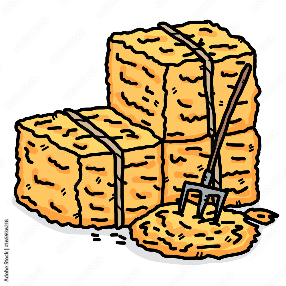 hay stack / cartoon vector and illustration, hand drawn style, isolated ...