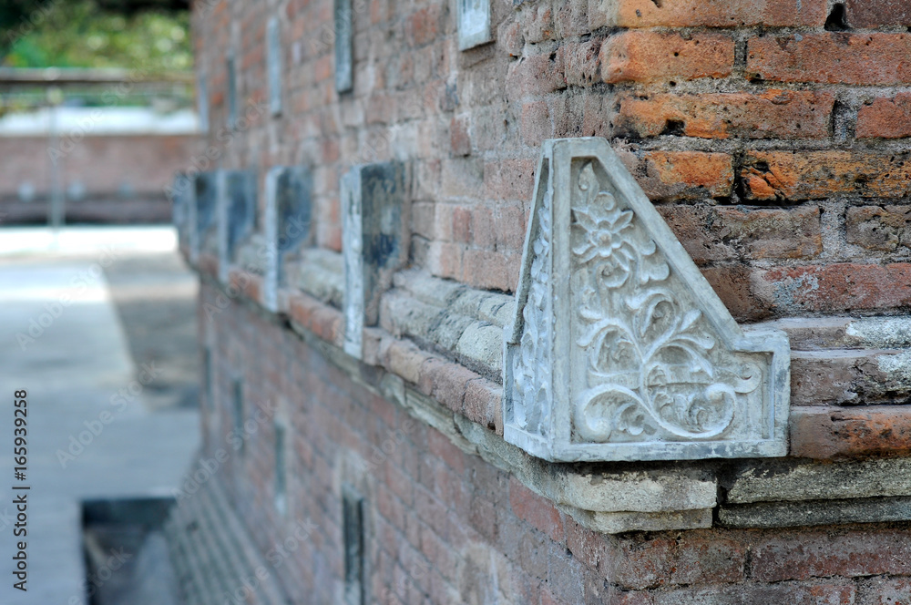 Stone work design and detail at Old Masjid Besar Mataram Kotagede ...