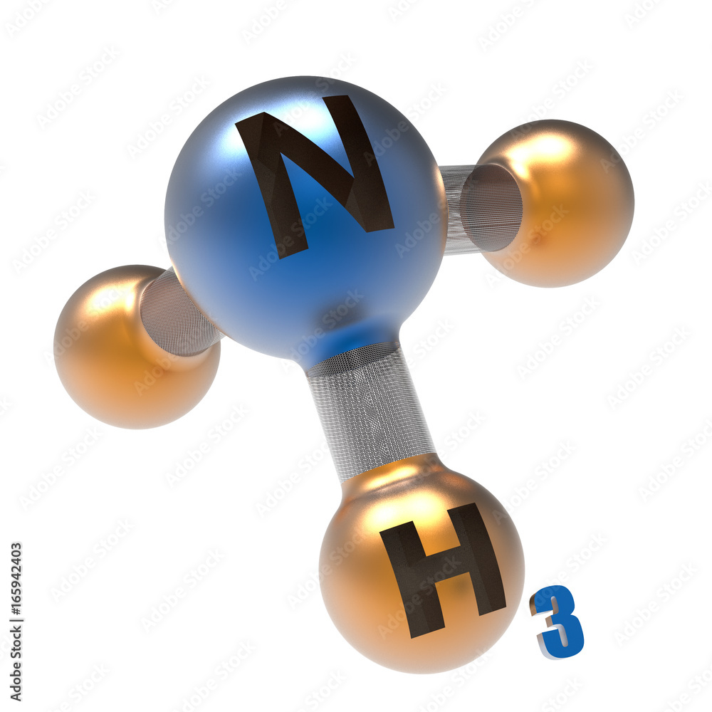 Molecule of ammonia, 3d render close-up Stock Illustration | Adobe Stock