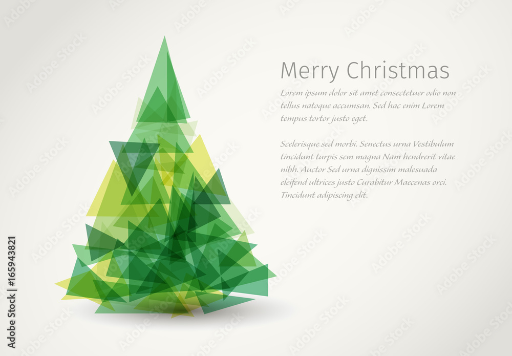Polygon Tree Christmas Banner Layout Stock Template | Adobe Stock