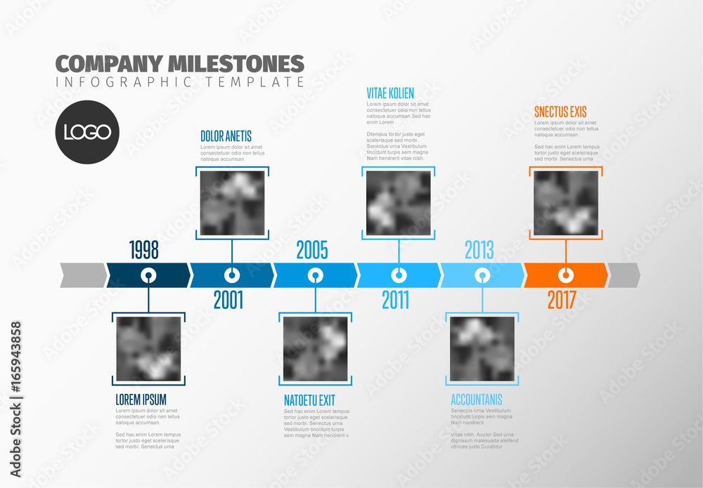 Vertical Image Grid Timeline Infographic Layout Stock Template | Adobe ...