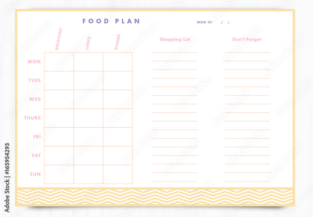 Weekly Food Planner Layout 6 Stock Template | Adobe Stock