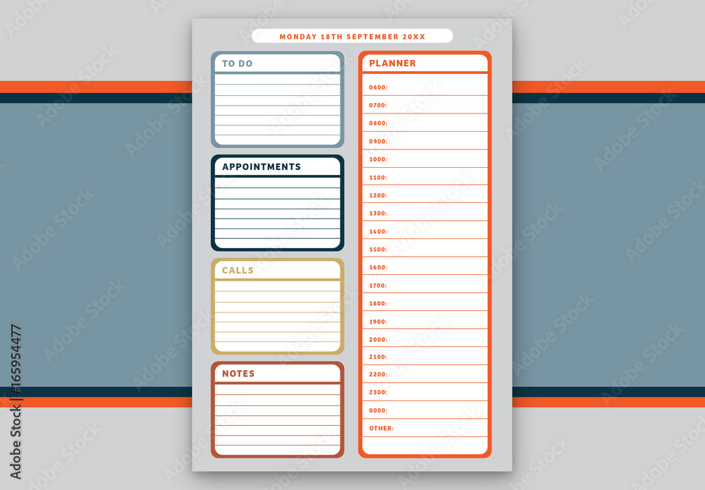 Daily To Do List Layout 4 Stock Template | Adobe Stock