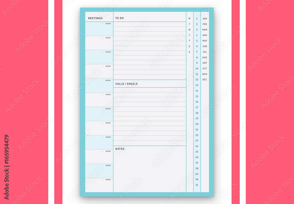 Daily To Do List Layout 5 Stock Template | Adobe Stock