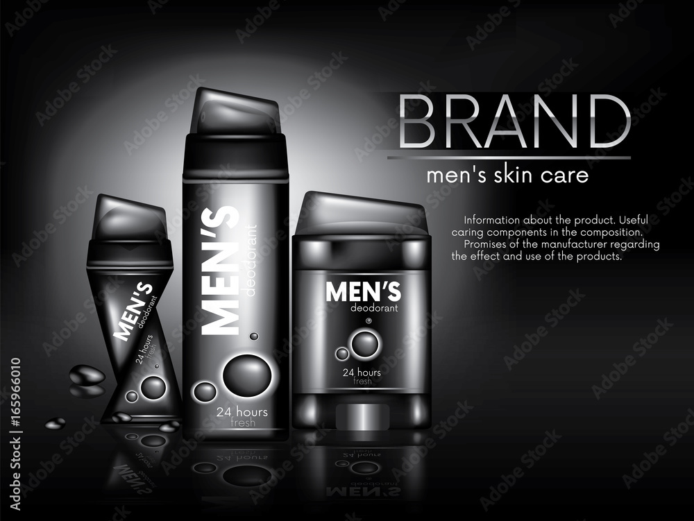A ready-made concept for an advertising poster of male antiperspirants ...