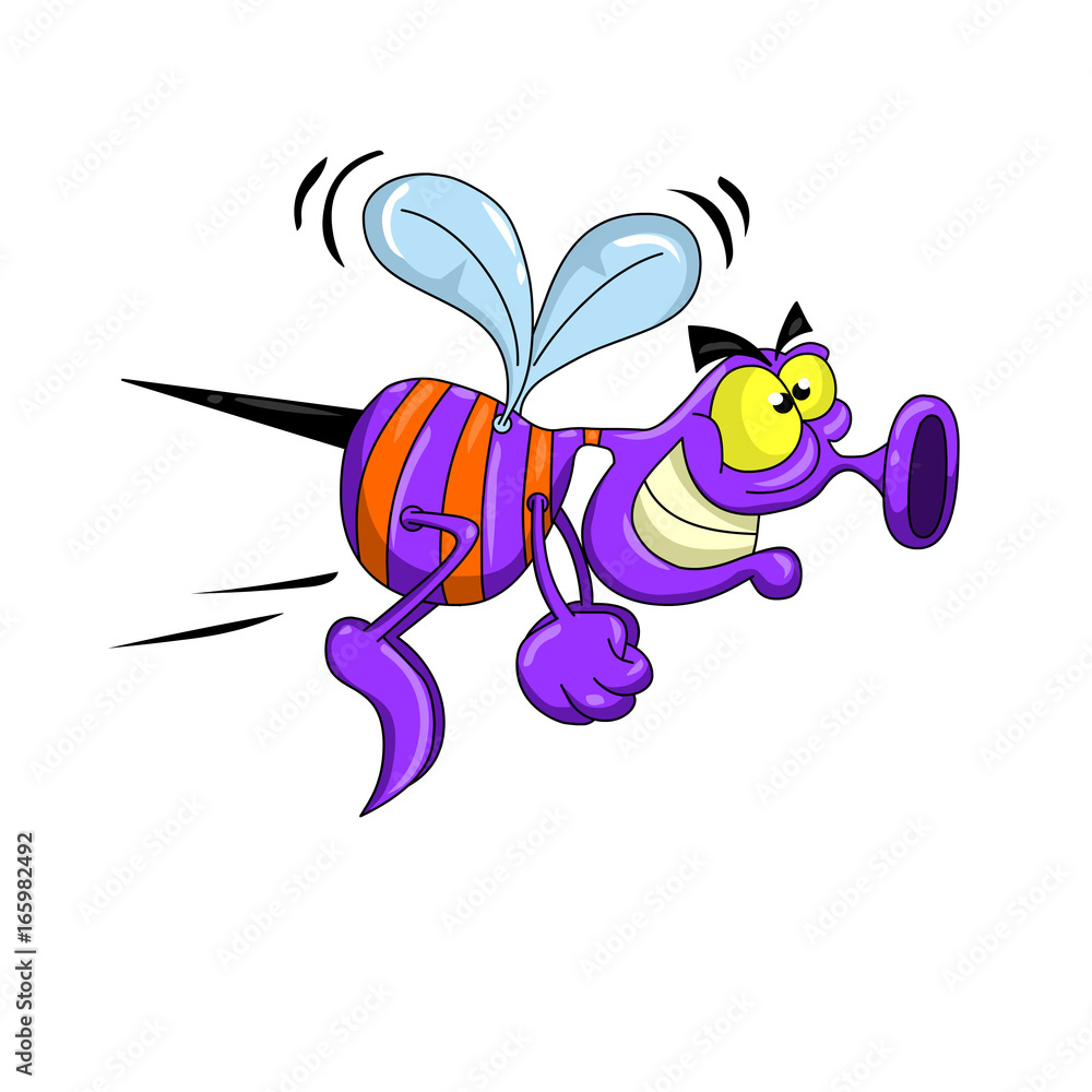 Cartoon Bug Flying Stock Vector | Adobe Stock